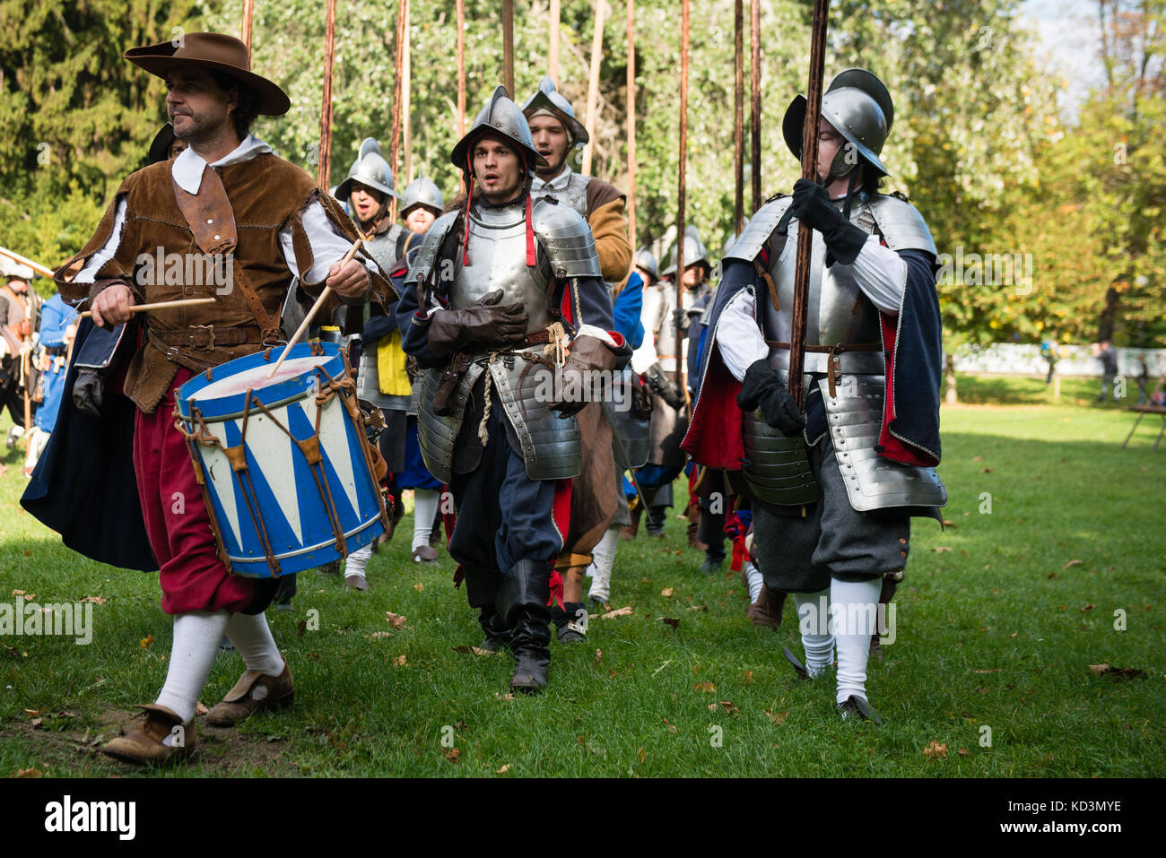 BRATISLAVA, SLOVAKIA - SEP 30: Fight during annual re-enactment of ...