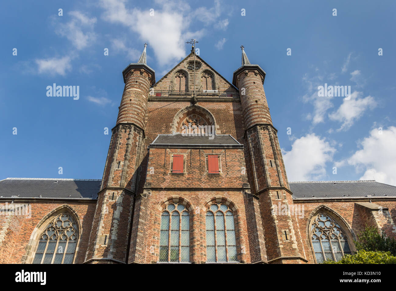 Front of the Pieterskerk church in the center of Leiden, Netherlands ...