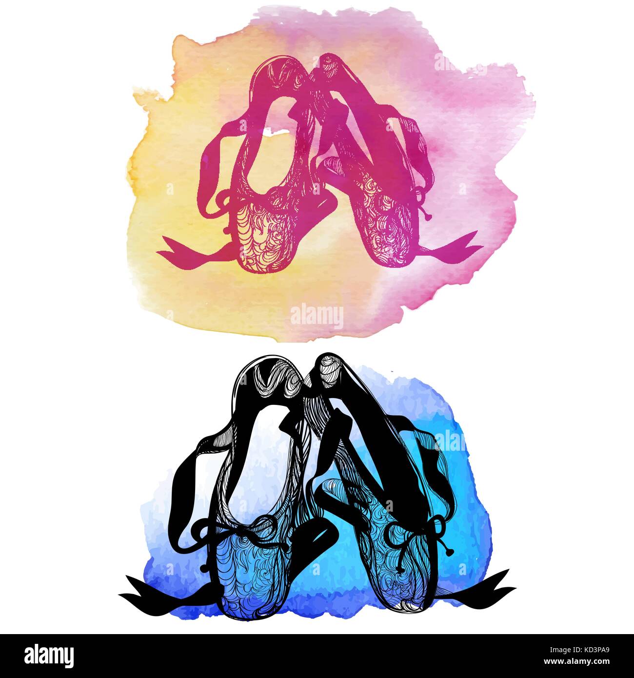 Satin ballet shoes Stock Vector Images - Alamy