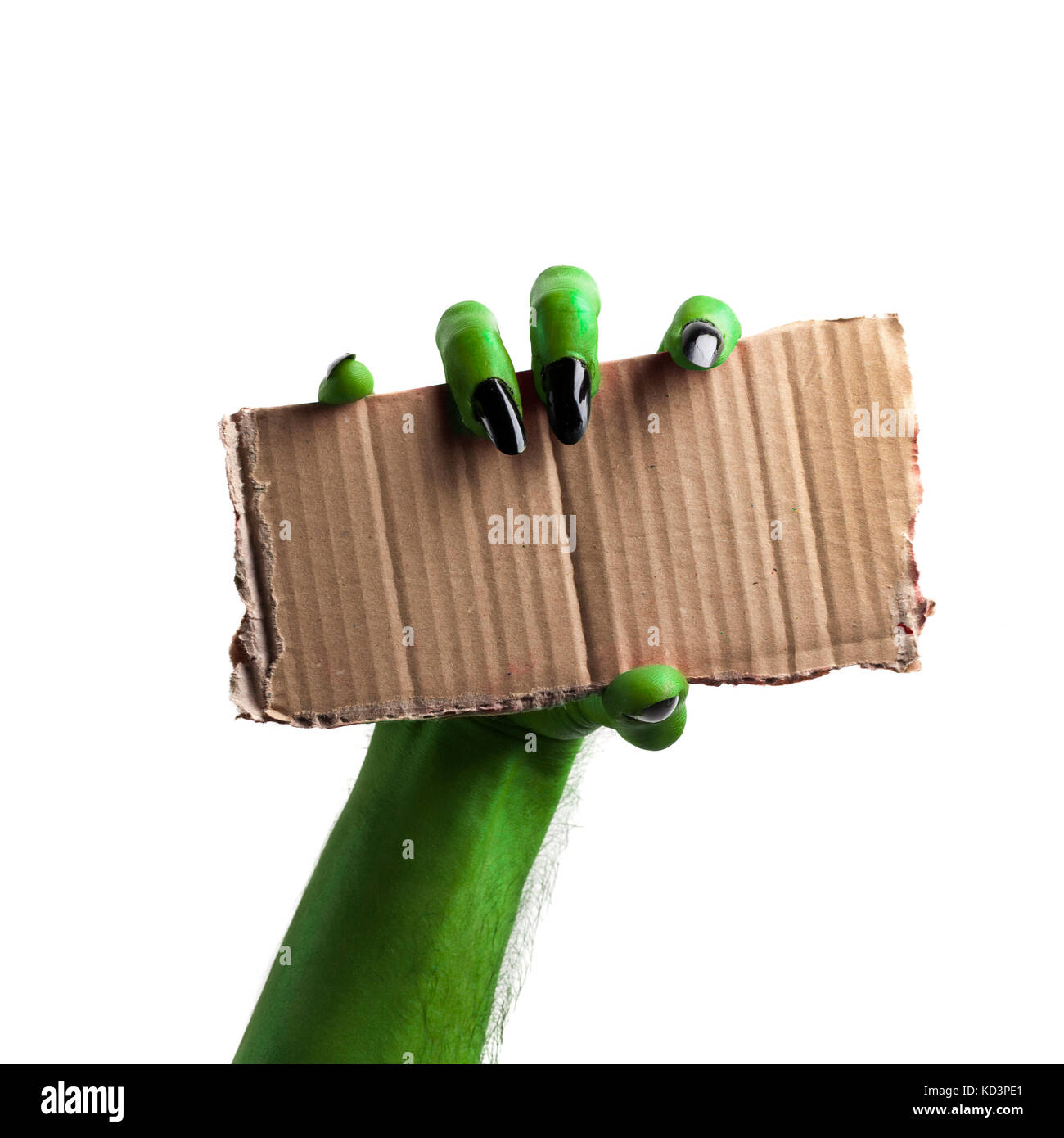 Zombie monster hand holding blank Cut Out Stock Images & Pictures - Alamy