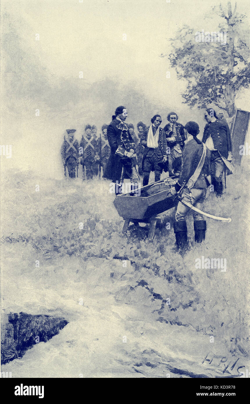 Burial of General Edward Braddock (January 1695 – 13 July 1755) at the ...