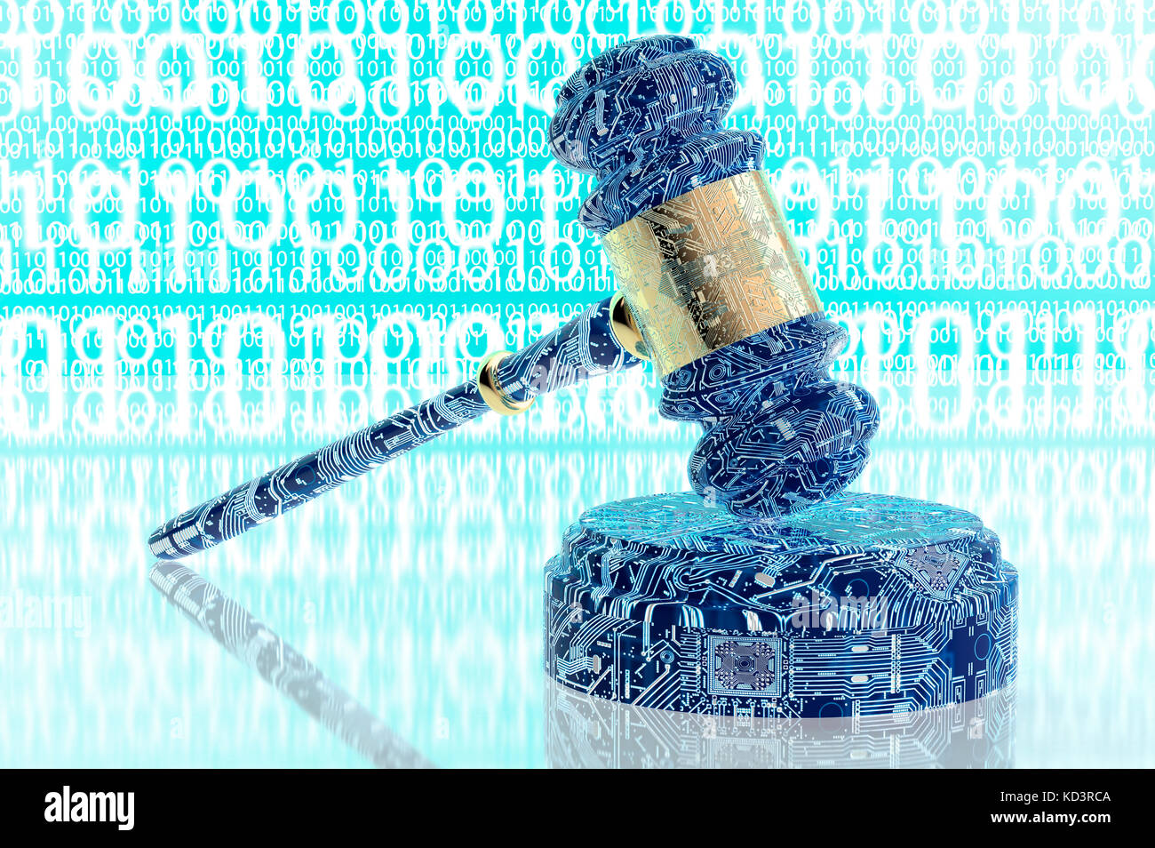 legal computer judge concept, cyber gavel with clipping path ,3D illustration Stock Photo - Alamy
