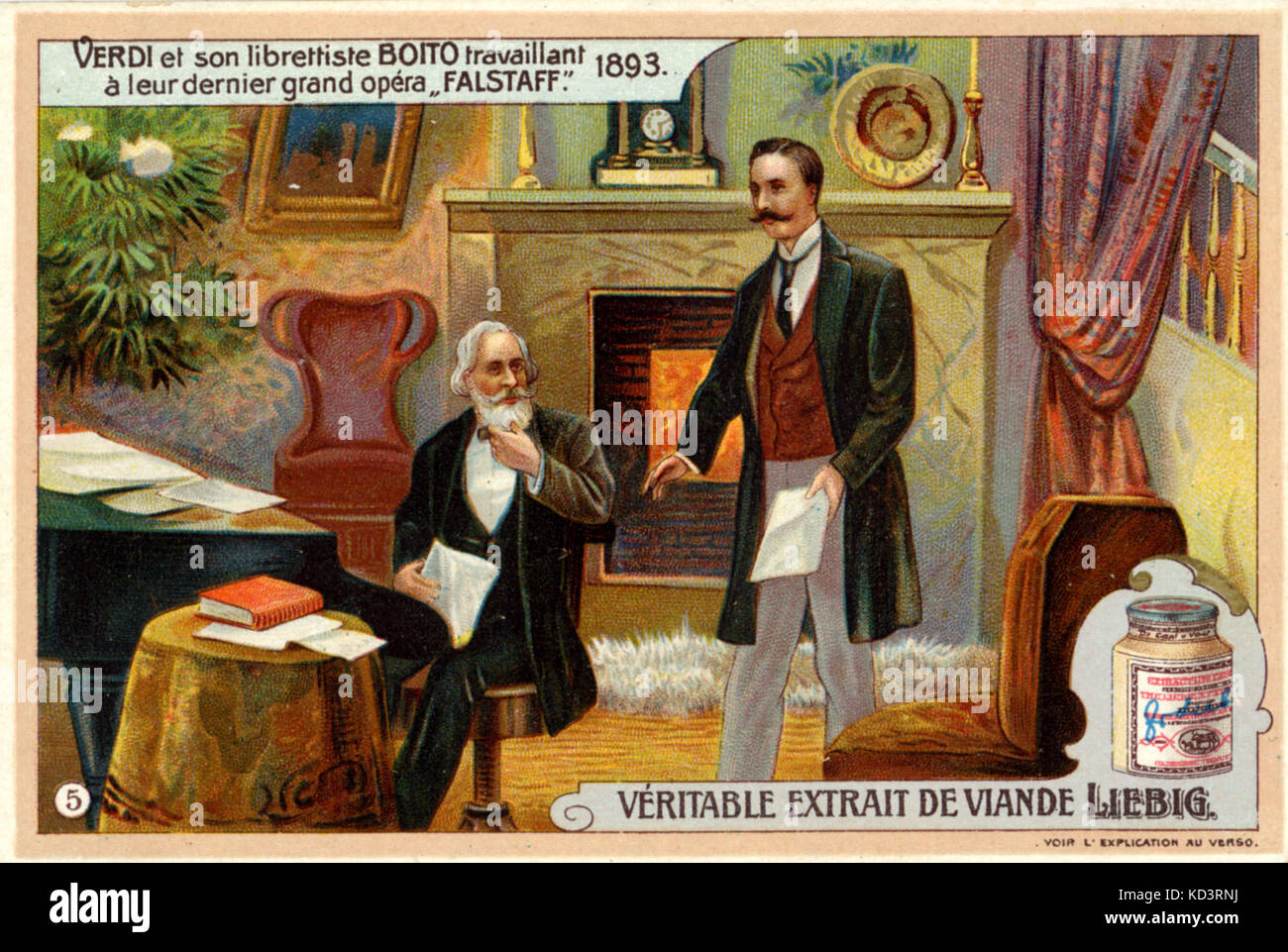Verdi's 'Falstaff' - scene from advertisement for Liebig meat extract ...