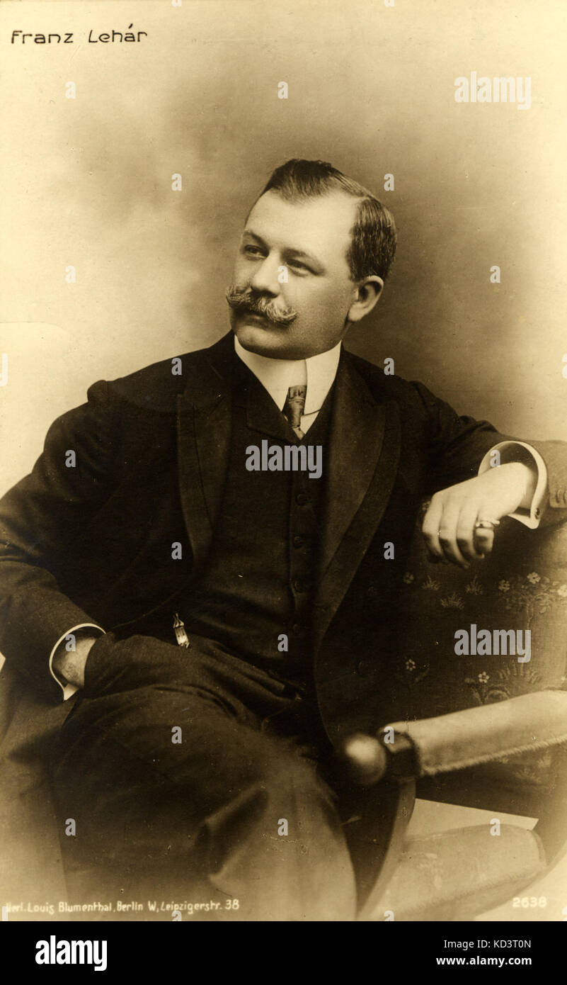 Franz Lehár pictured seated, Berlin Hungarian composer (1870-1948 Stock ...