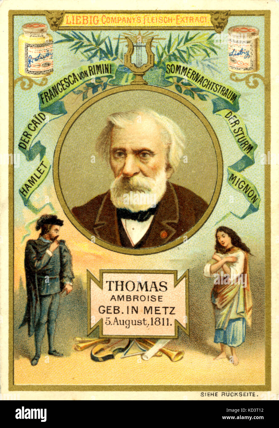 THOMAS, AMBROISE - head and shoulders shot Surrounded by operatic ...