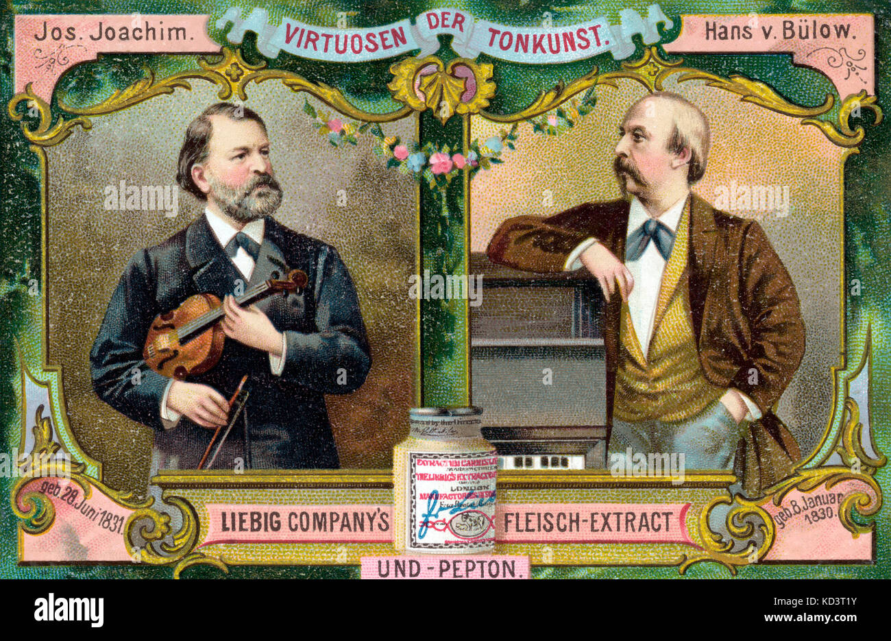 JOACHIM, Joseph - with violin, Liebig advert virtuoso cards. Hans VON ...