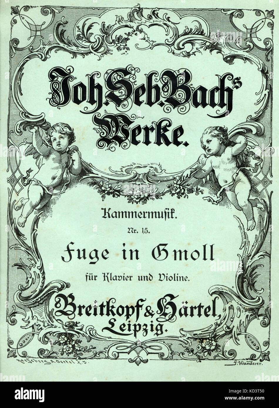 JS Bach - Score cover for Fugue in G minor for piano and violin ...