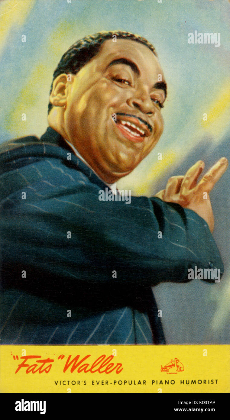 WALLER, Fats - portrait - Victor postcard American composer, pianist ...