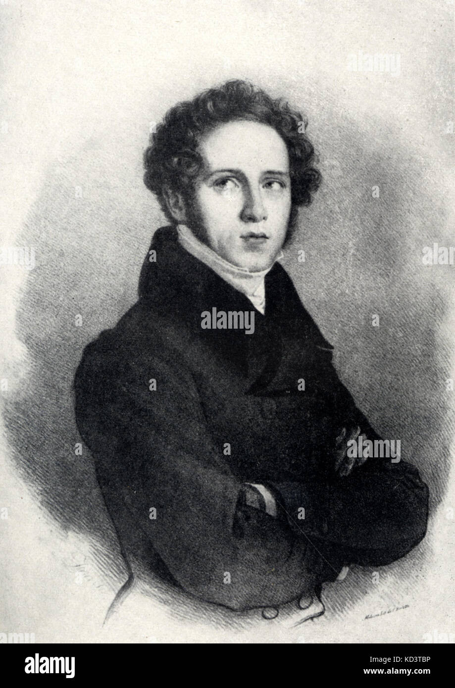 Vincenzo Bellini portrait. Lithograph by Focosi. Italian composer (1801 ...