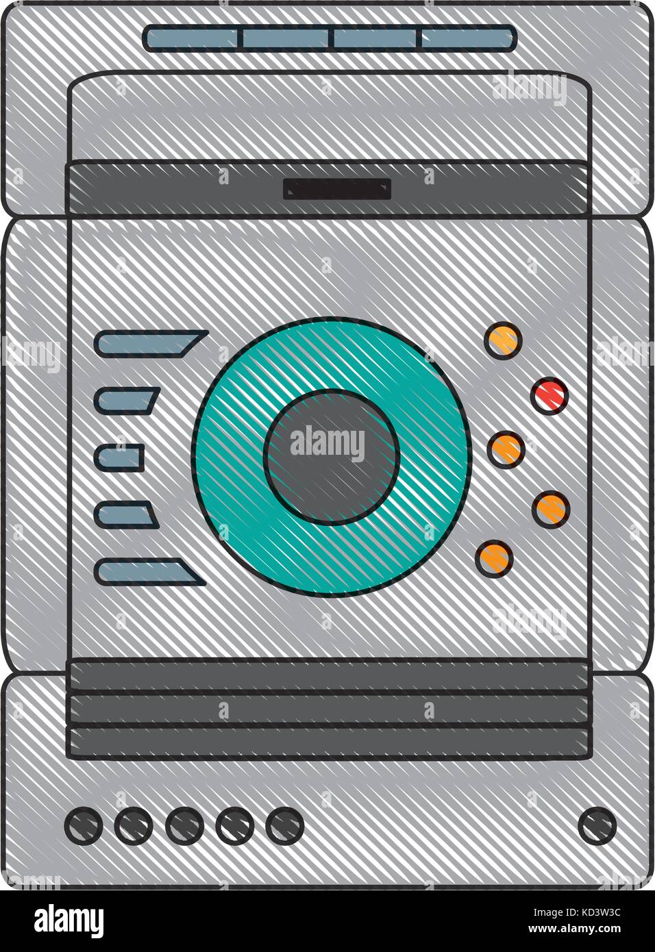 stereo system icon over white background vector illustration Stock ...