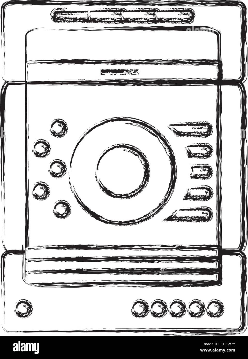 stereo system icon over white background vector illustration Stock ...