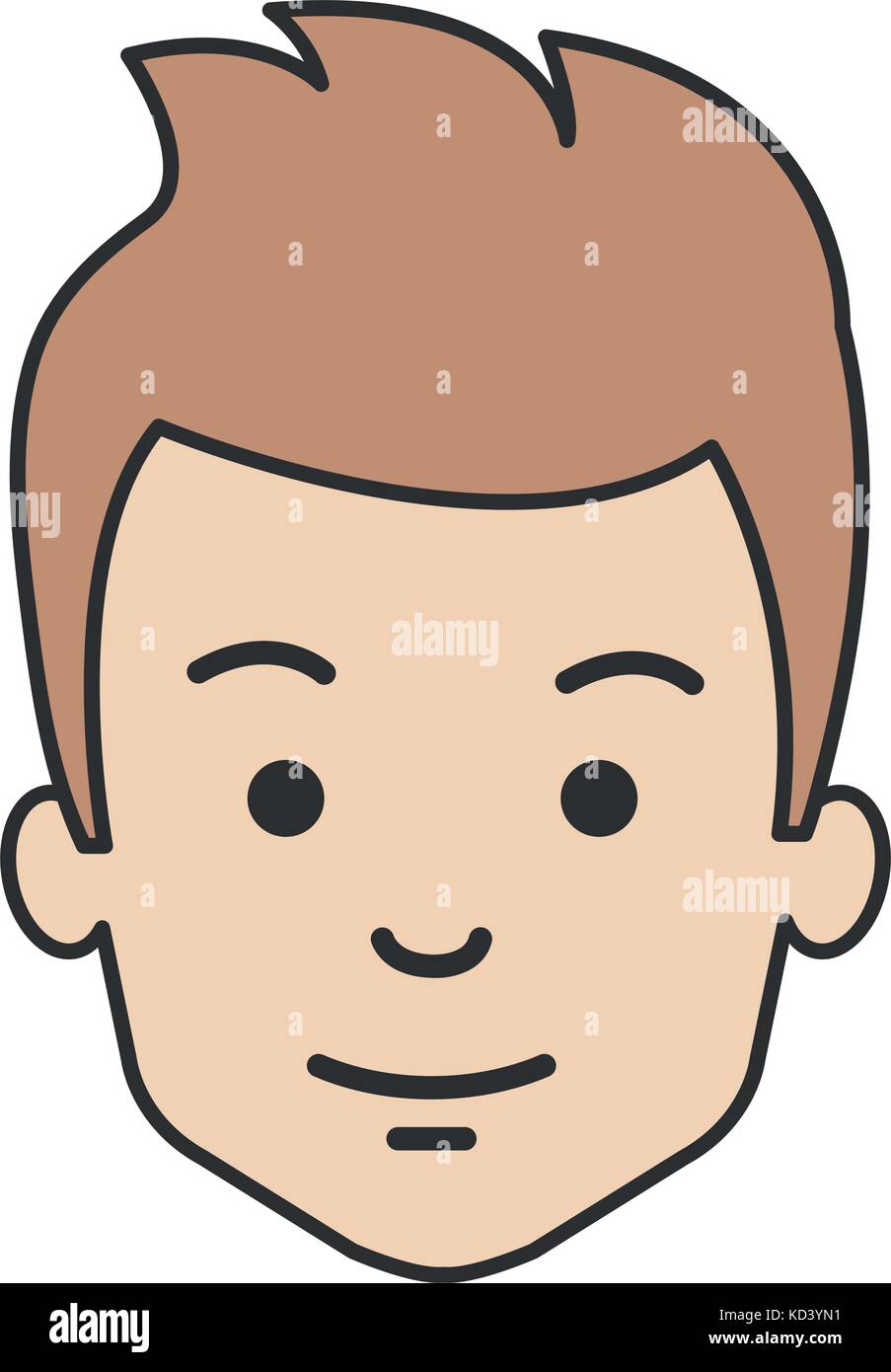 young man head avatar character vector illustration design Stock Vector ...