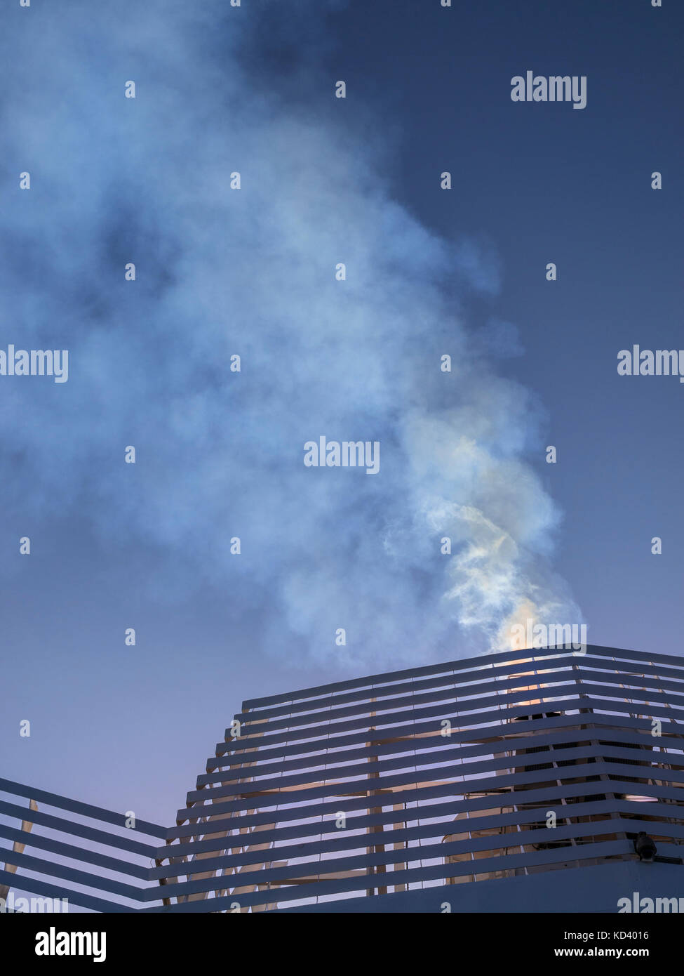 Diesel Emissions Ships Boats Ferry’s funnel showing burnt polluting ...