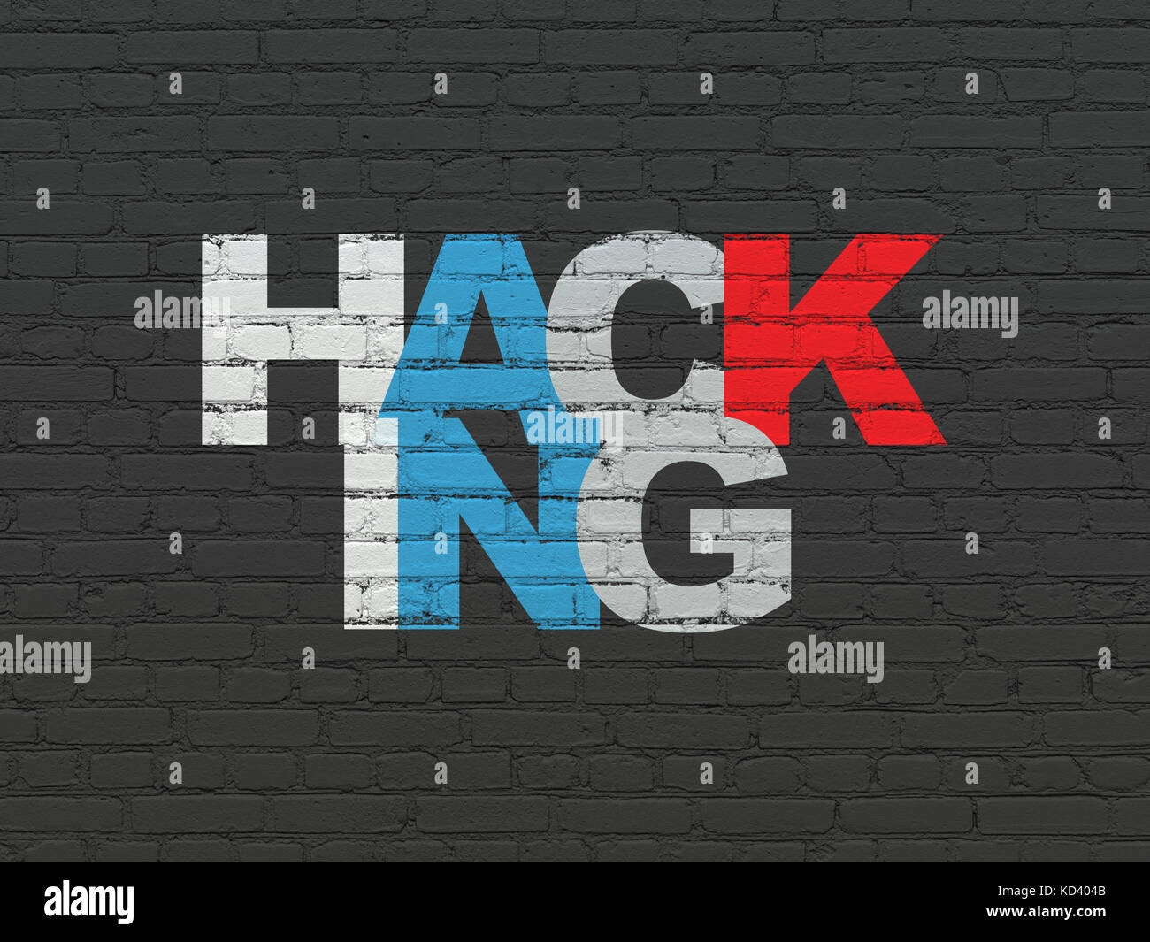 Protection concept: Hacking on wall background Stock Photo - Alamy