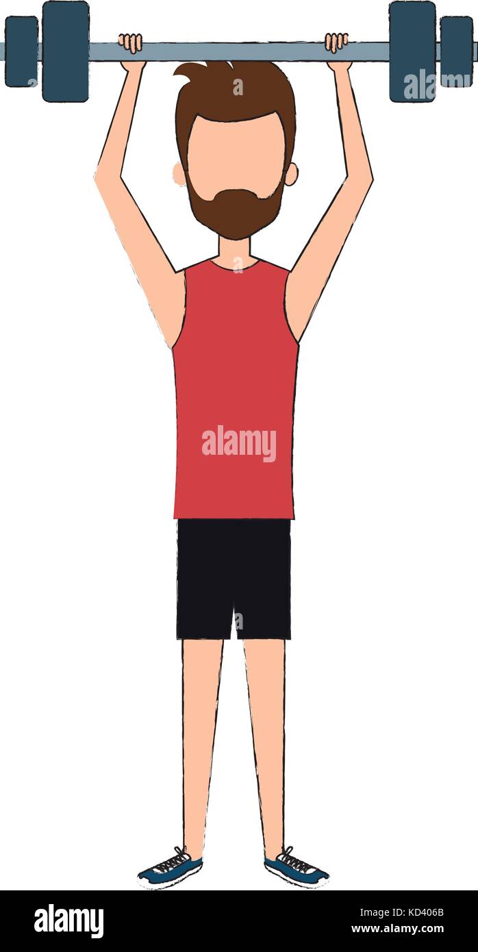 man lifting weights character vector illustration design Stock Vector ...