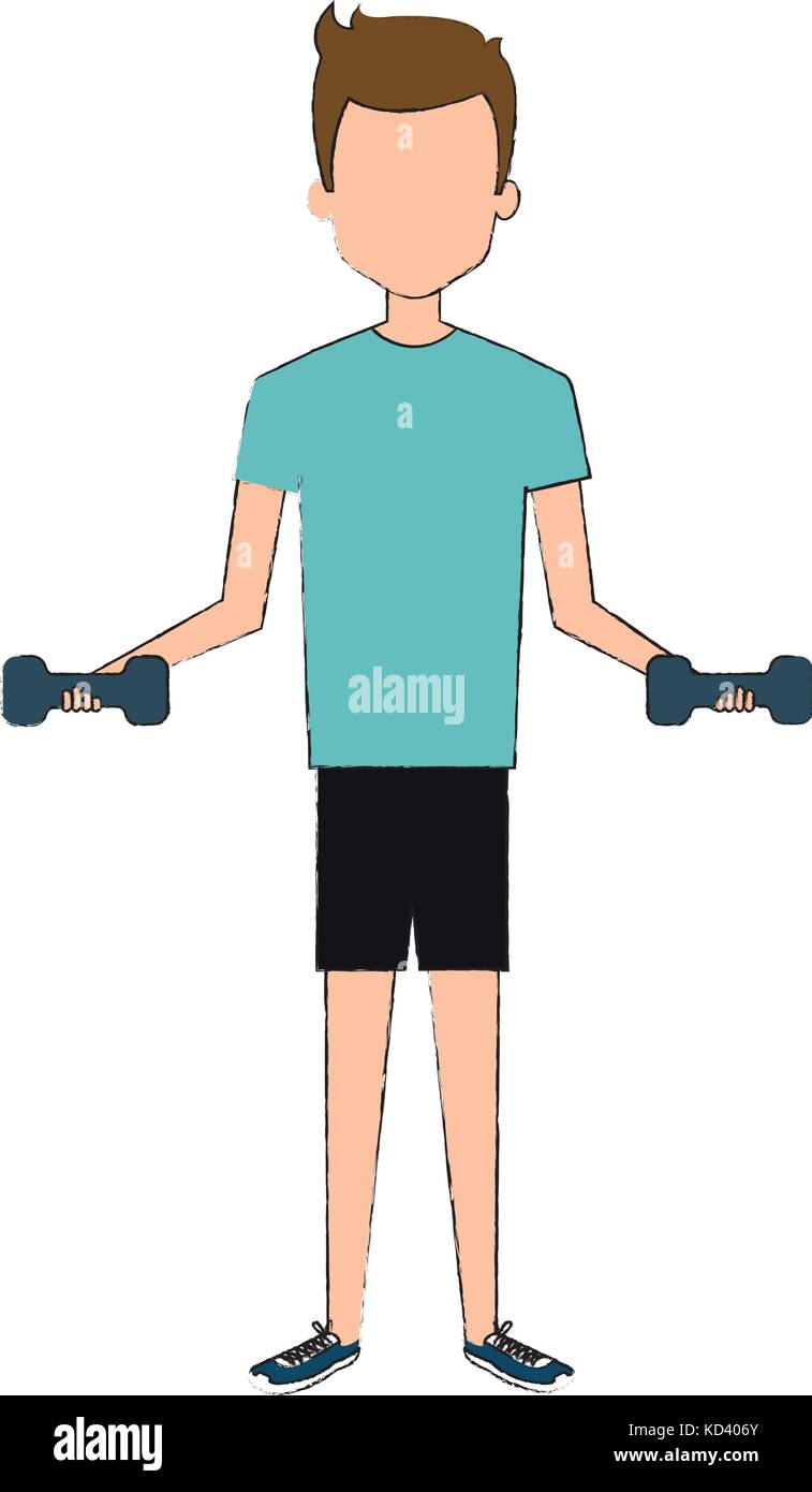 man lifting weights character vector illustration design Stock Vector ...