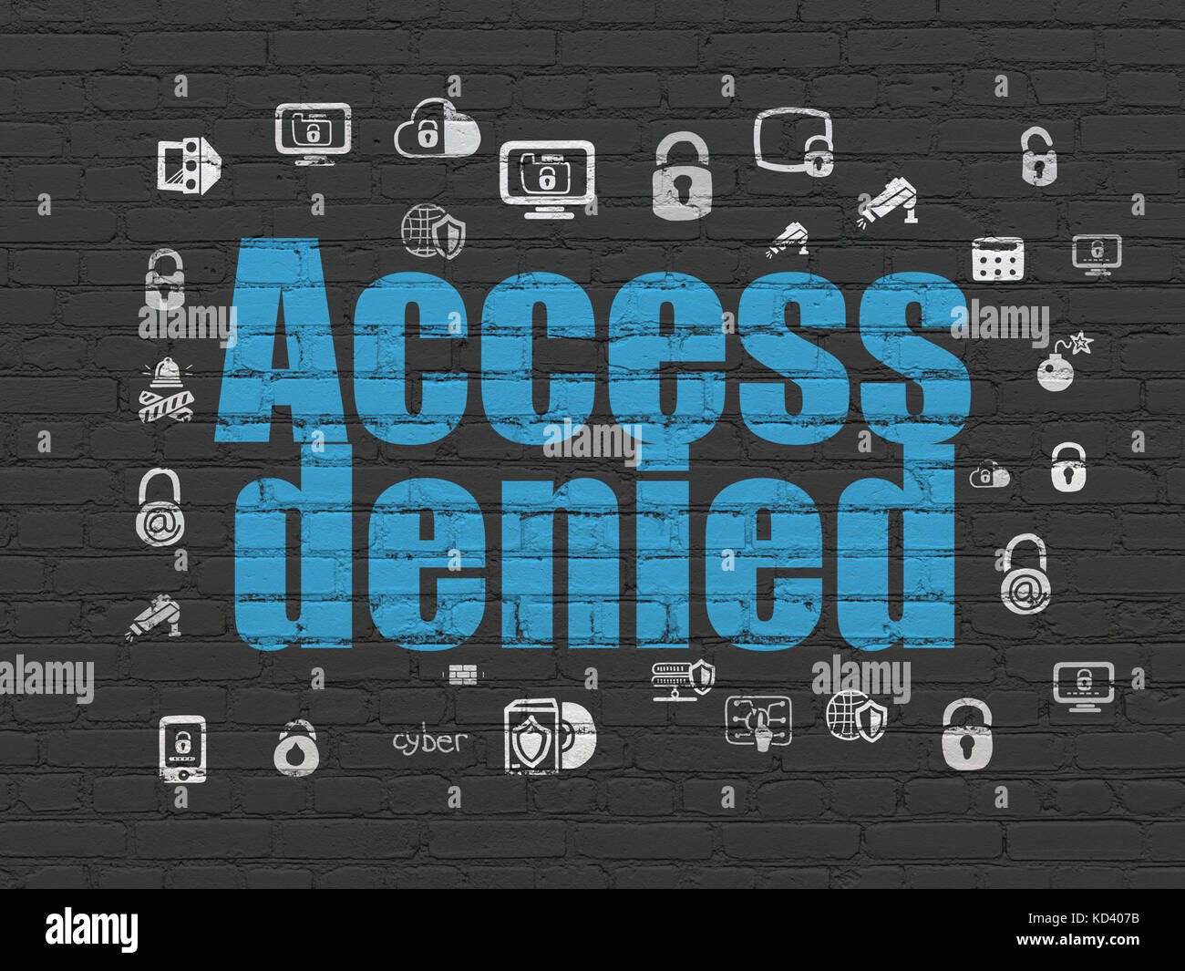 Security concept: Access Denied on wall background Stock Photo - Alamy