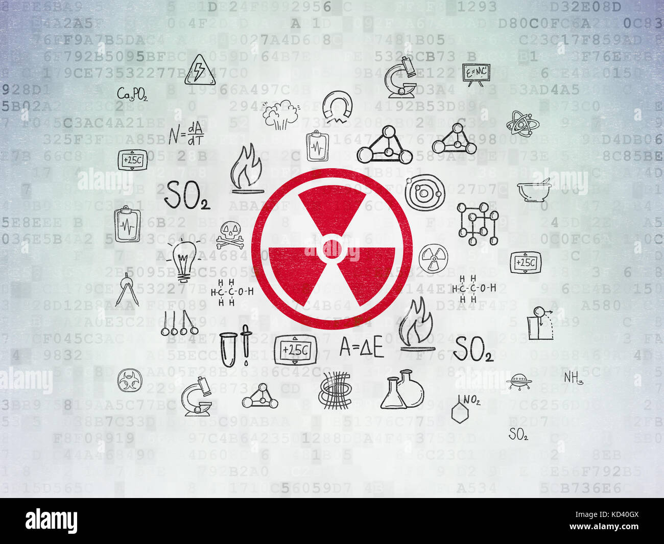 Science concept: Radiation on Digital Data Paper background Stock Photo ...