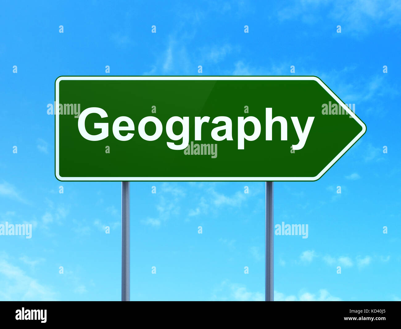 Science concept: Geography on road sign background Stock Photo - Alamy