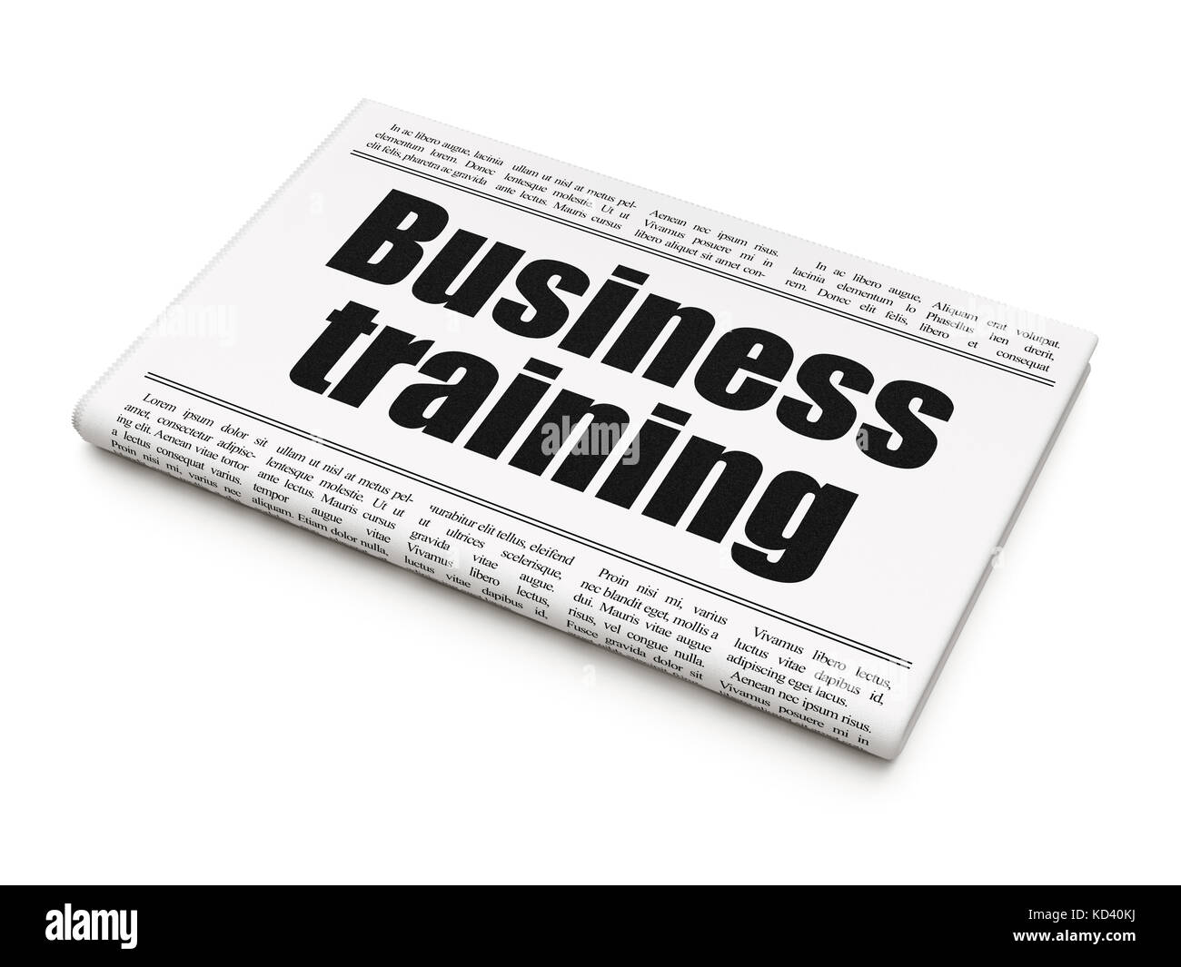 Learning concept: newspaper headline Business Training Stock Photo - Alamy
