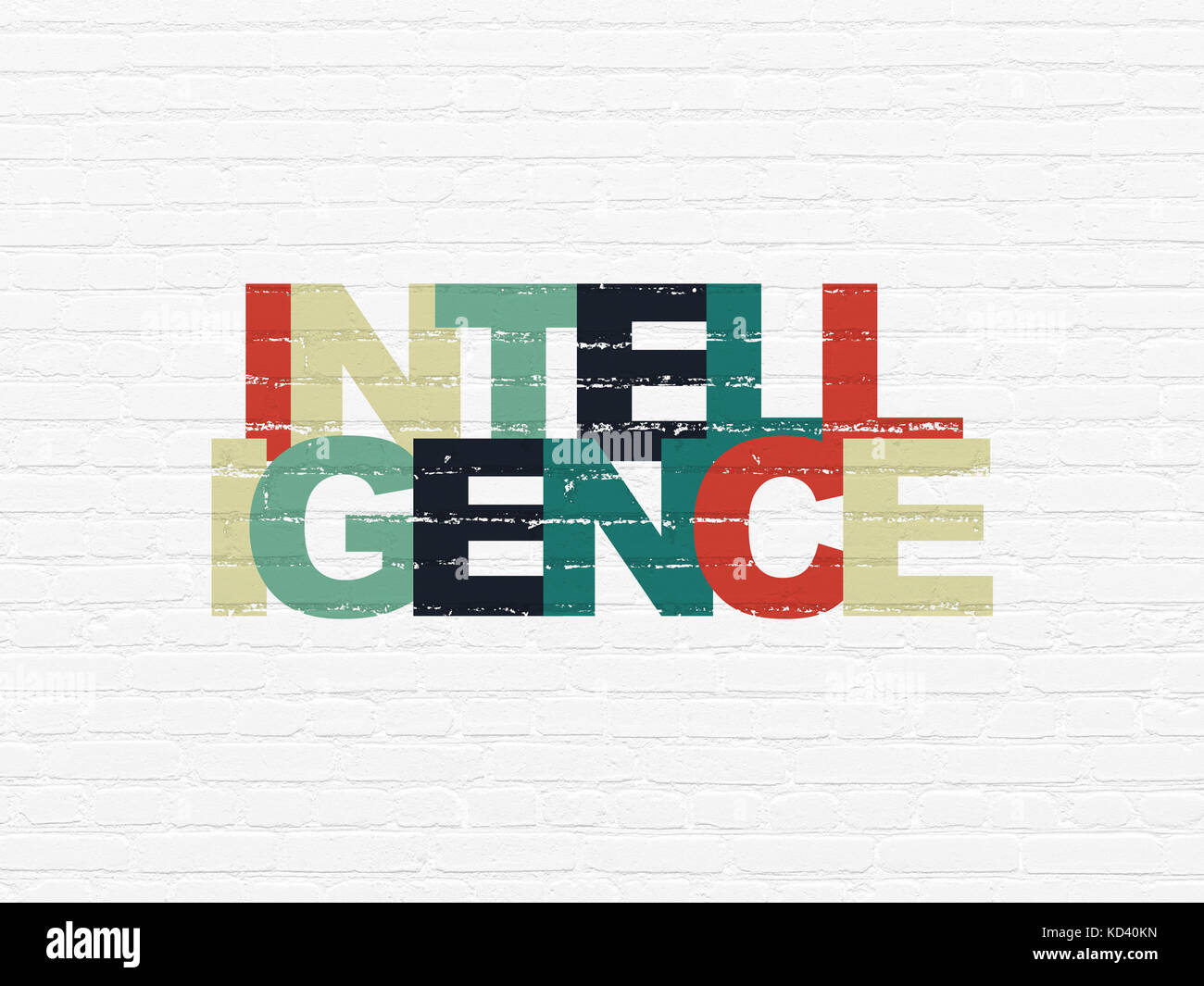 Studying concept: Intelligence on wall background Stock Photo - Alamy