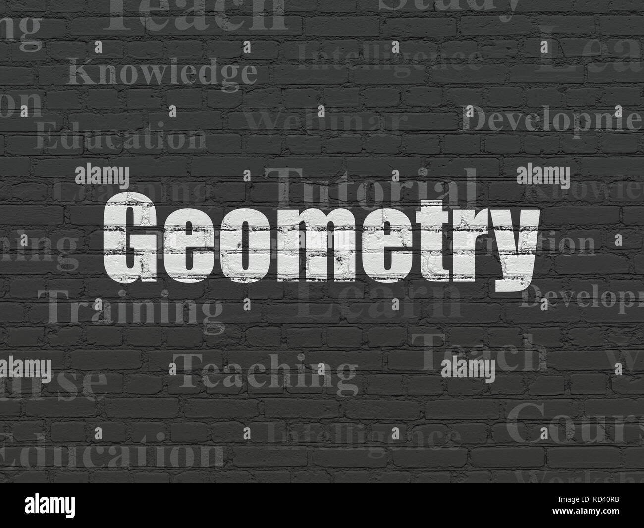 Education concept: Geometry on wall background Stock Photo - Alamy