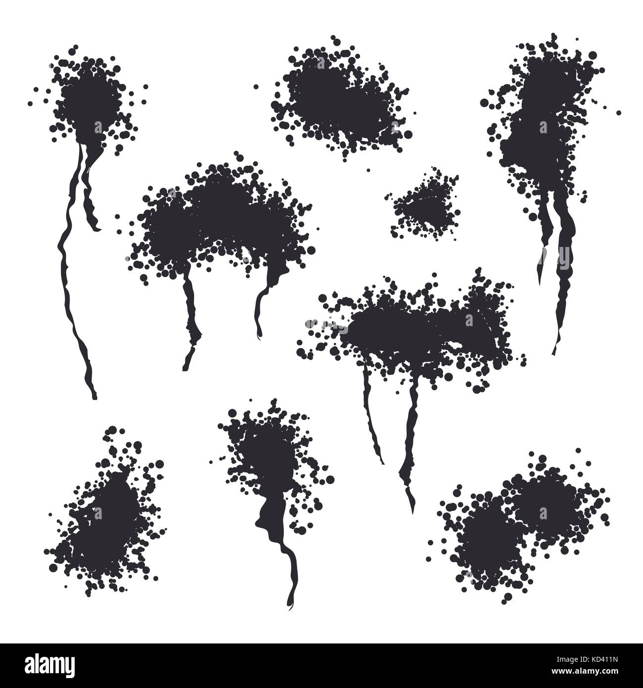 Spray Black Ink Splash Vector. Ash Particles. Spray Effect. Noise Ink ...