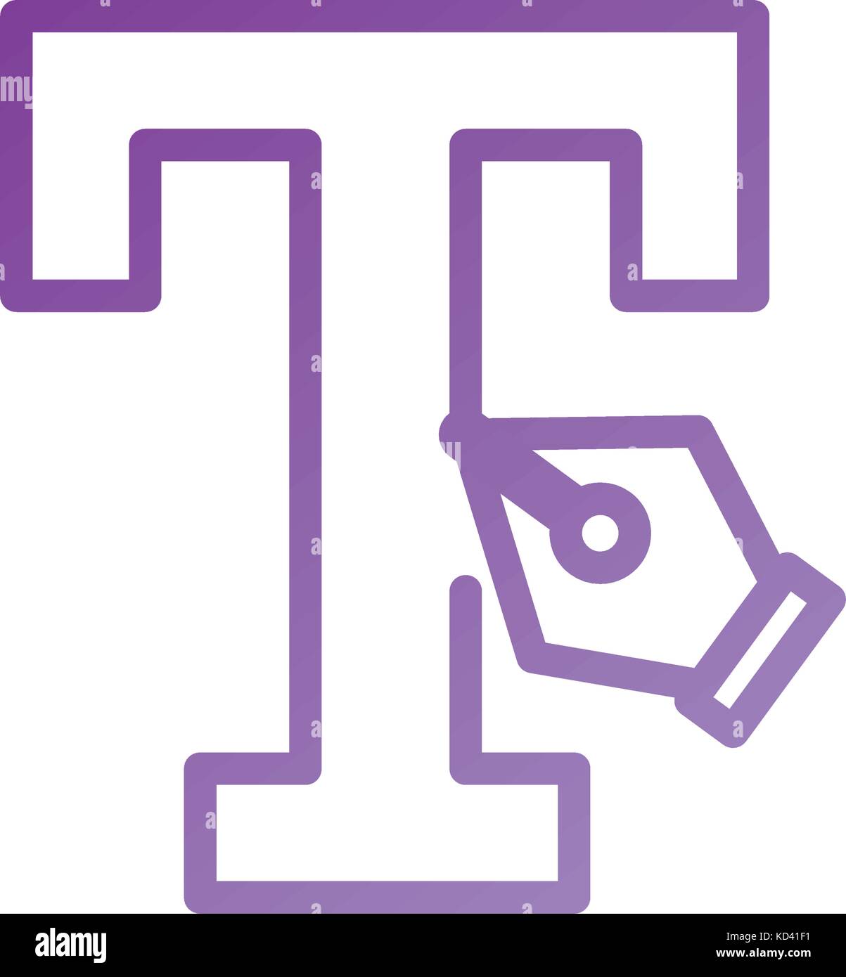 font letter fountain pen graphic desing tool Stock Vector Image & Art ...