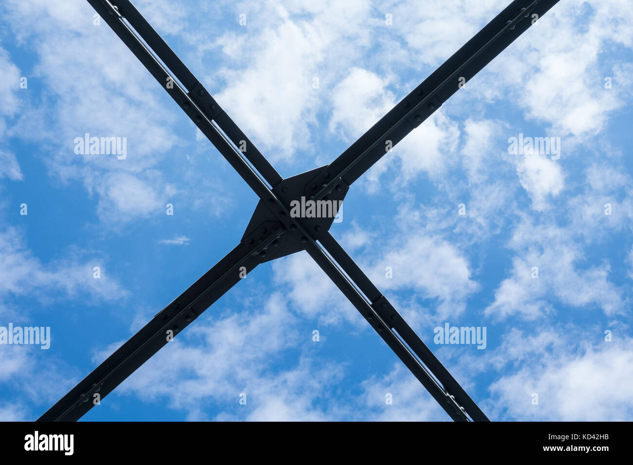 metal structure on blue sky background Stock Photo - Alamy