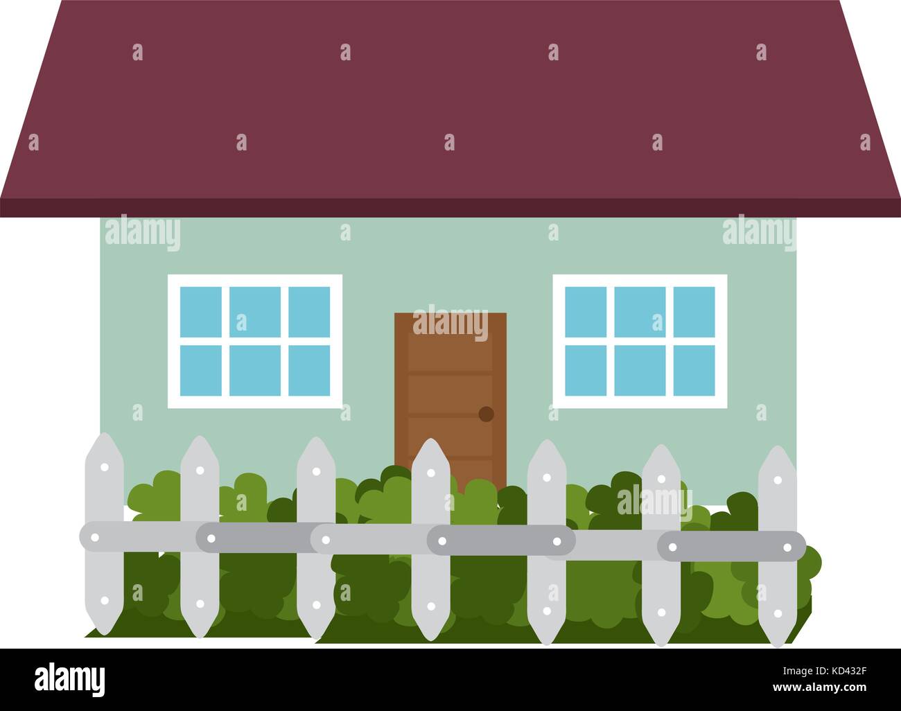 beautiful house building with fence vector illustration design Stock ...