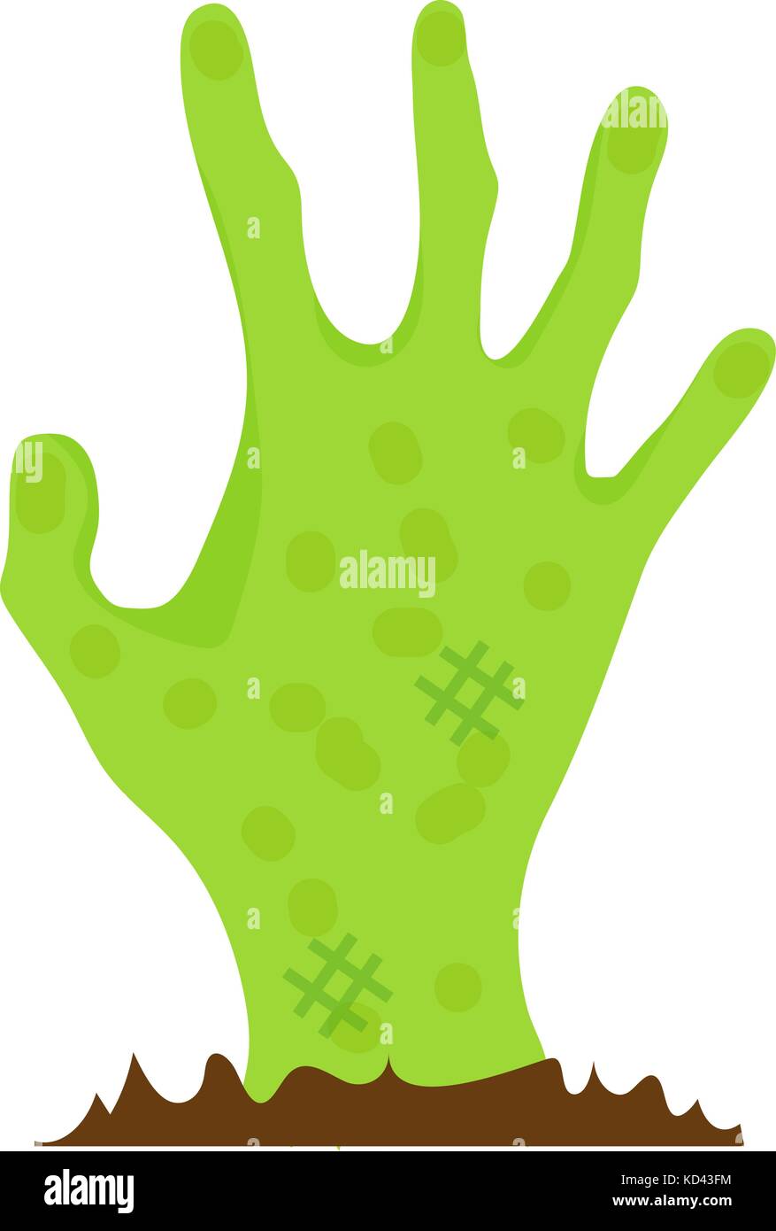 Hand zombie icon flat style. Isolated on white background. Vector ...