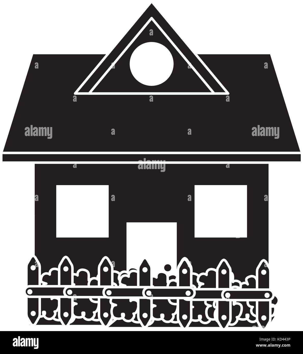 beautiful house building with fence vector illustration design Stock ...