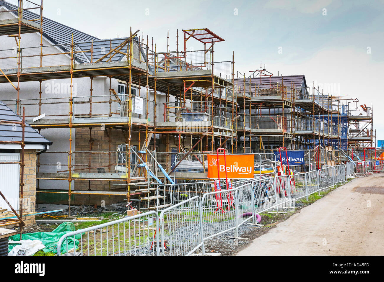 Bellway construction company building site with new buiild housing ...