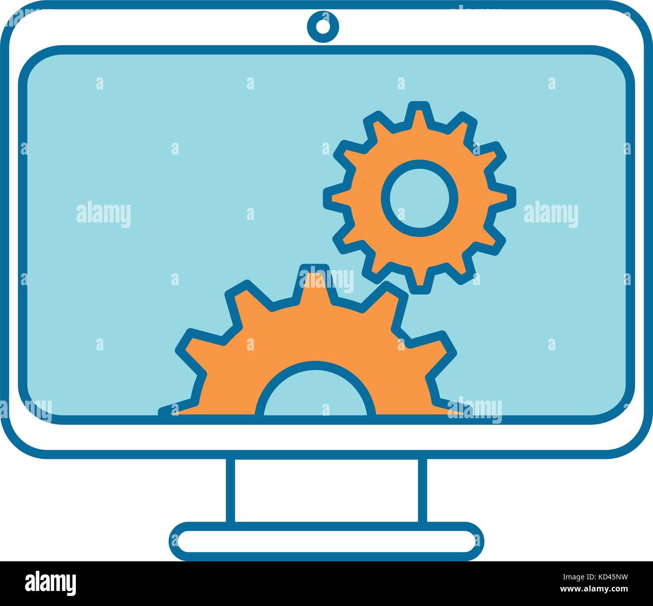 computer display with gears vector illustration design Stock Vector ...