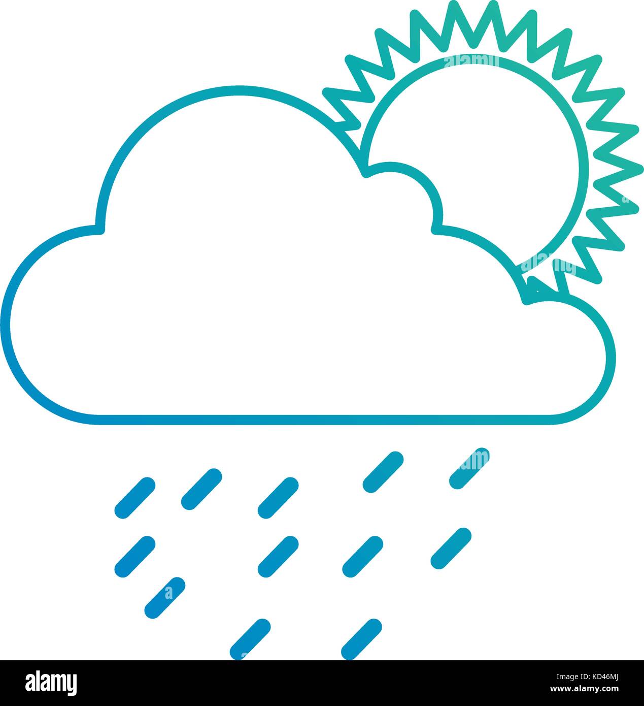 cloud weather with sun and rain vector illustration design Stock Vector ...