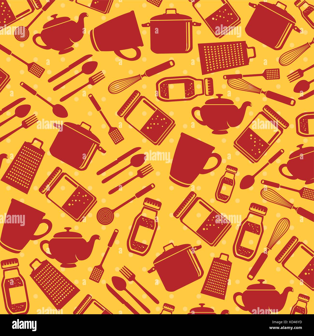seamless pattern kitchen utensils vector illustration graphic design ...
