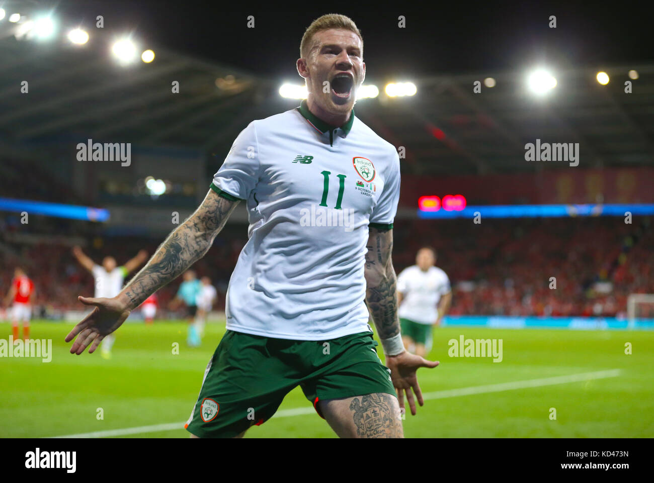 Republic of Ireland's James McClean celebrates scoring his side's first ...