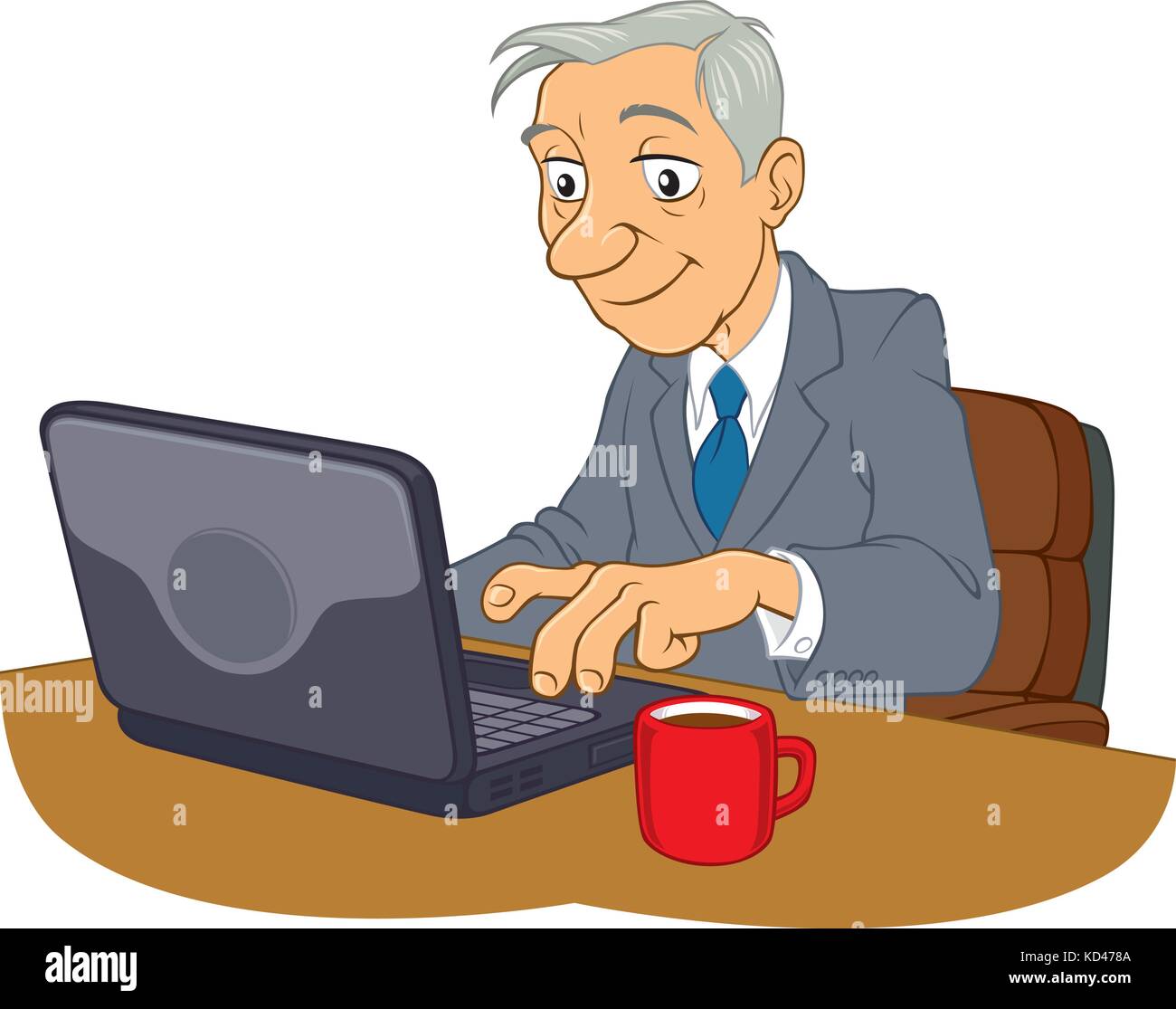 Elderly white male working office Stock Vector Images - Alamy