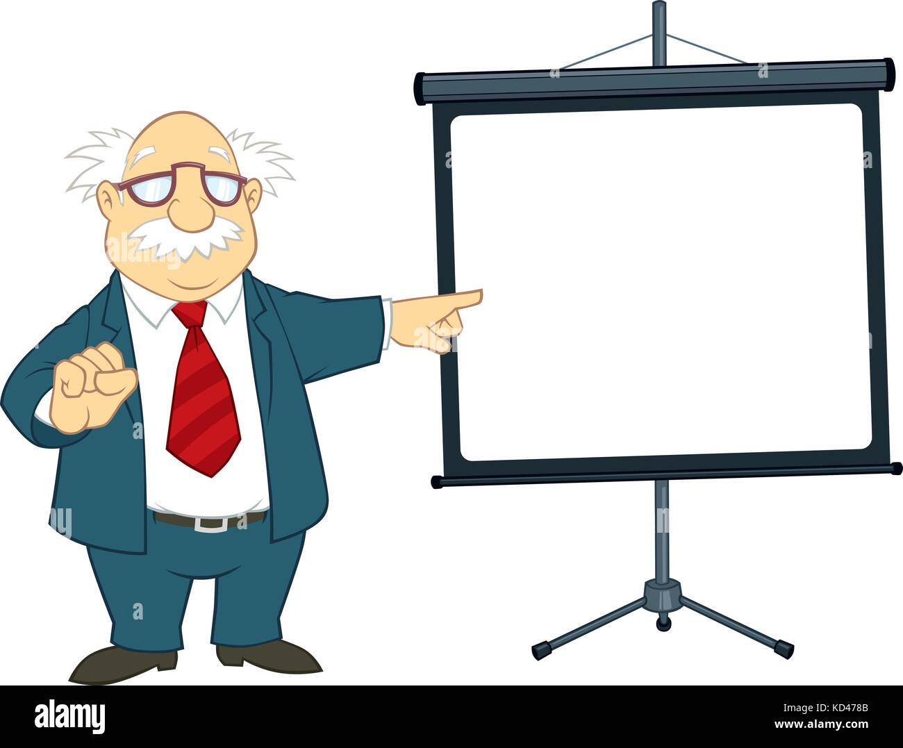Man pointing at a projection screen Stock Vector Images - Alamy