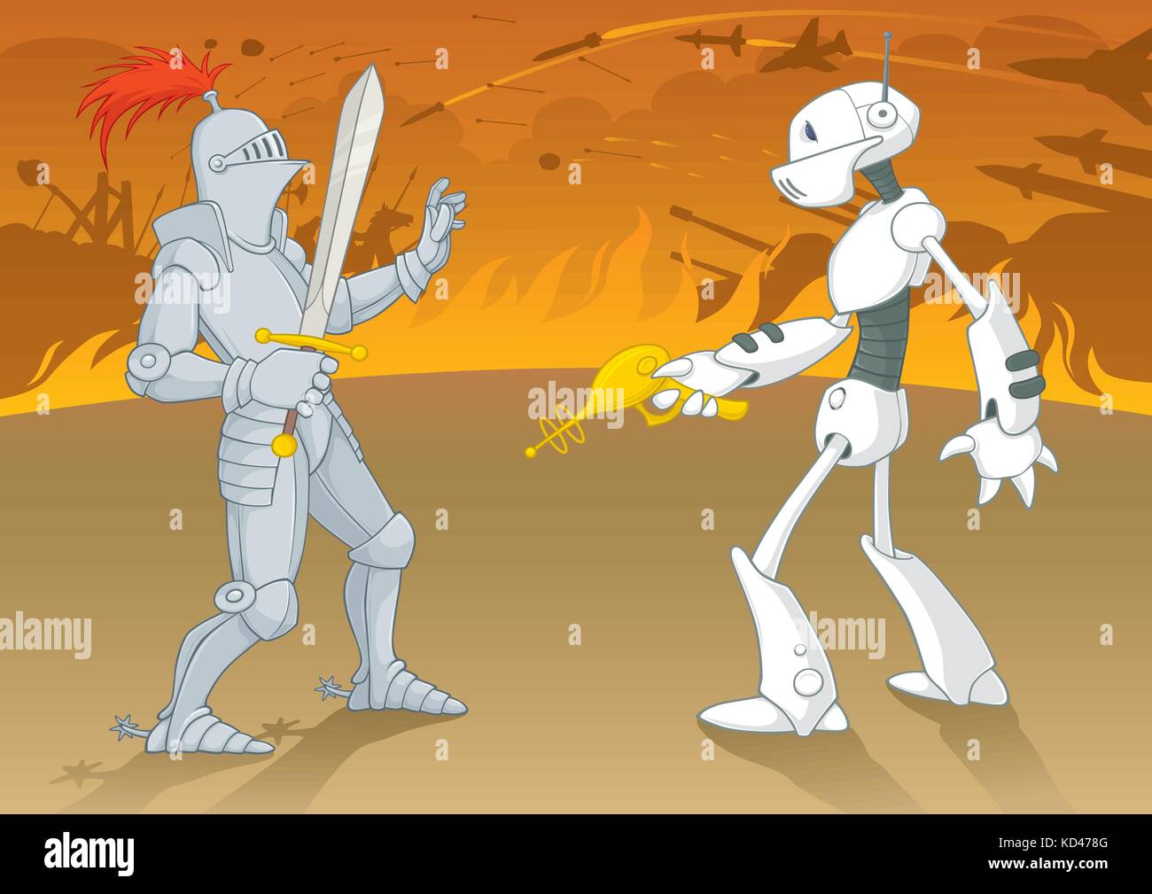 Burnt knight Stock Vector Images - Alamy