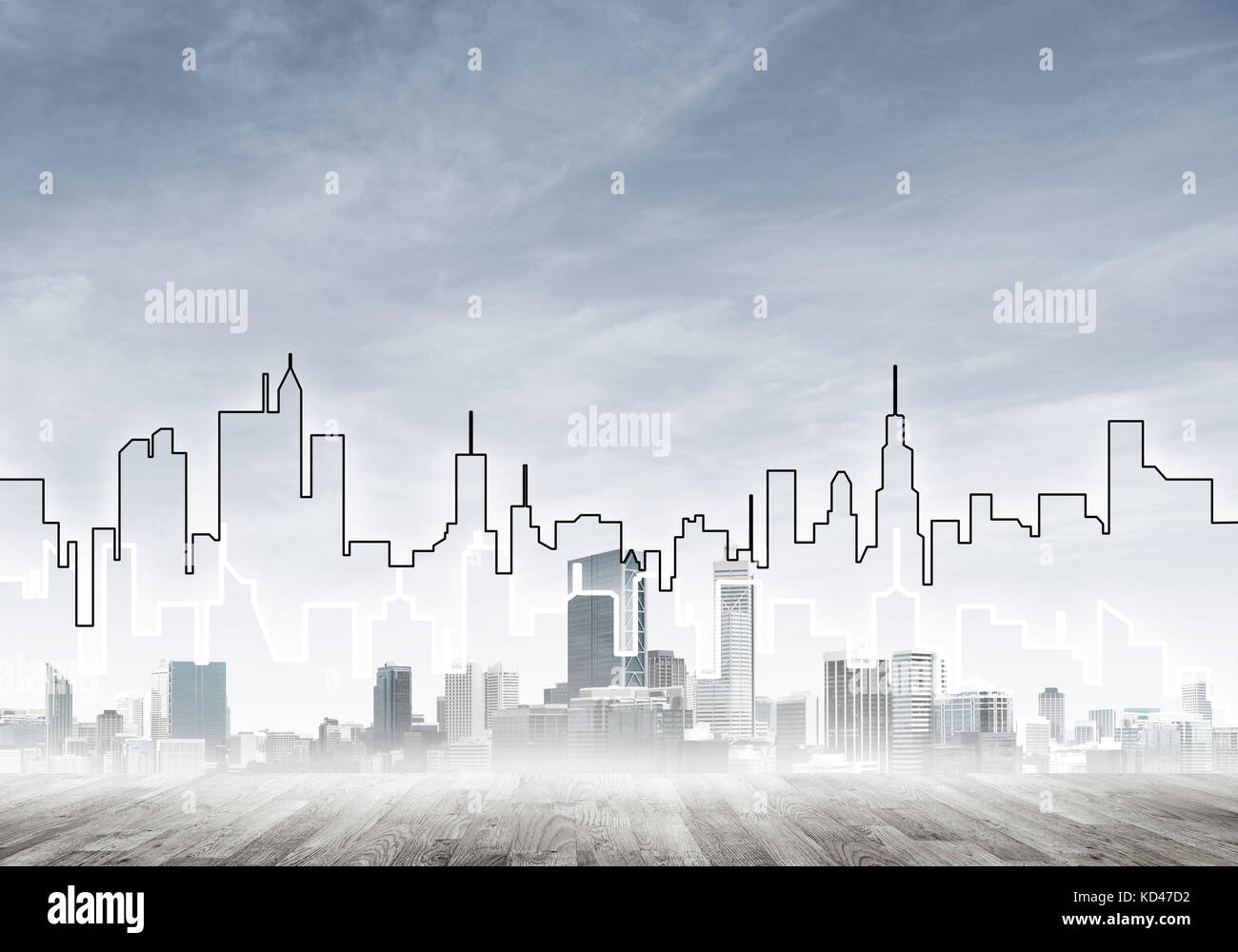 Background image with city center view as modern business life c Stock ...