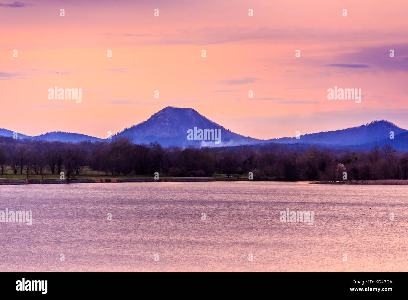A beautiful view of Pinnacle Mountain from the walking bridge at ...