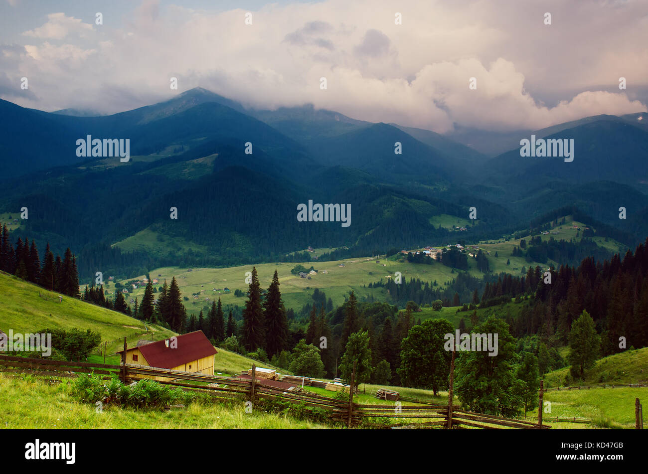 Carpathian mountain landscape Stock Photo - Alamy