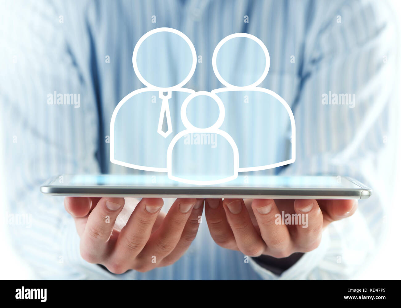 Family insurance on tablet Stock Photo - Alamy
