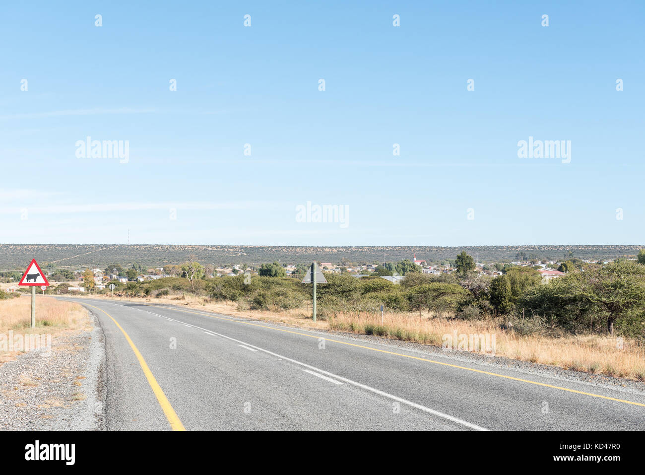 A view from the N8-road of Campbell, a small village in the Northern ...