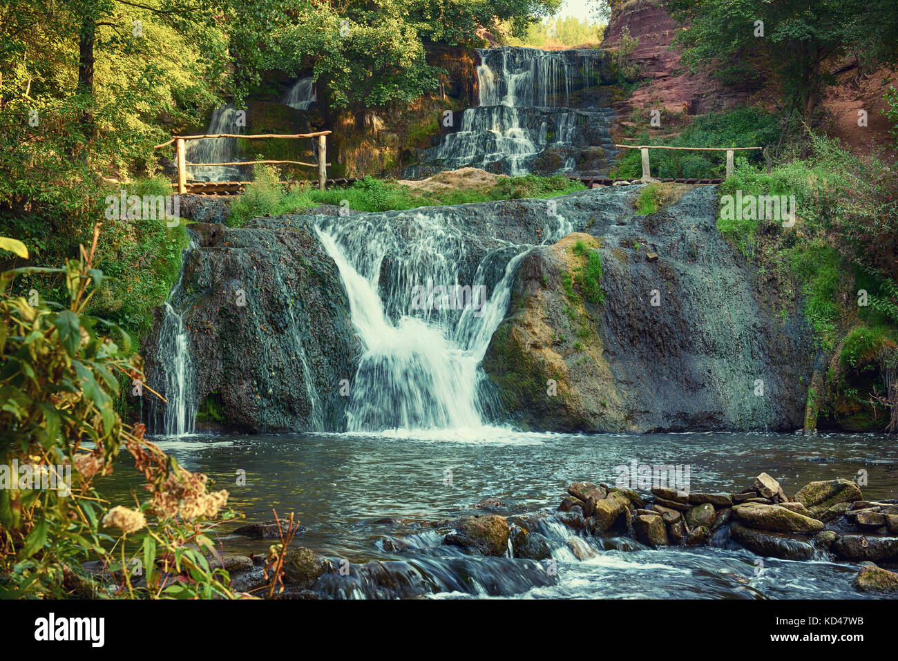 High mountain waterfall Stock Photo - Alamy