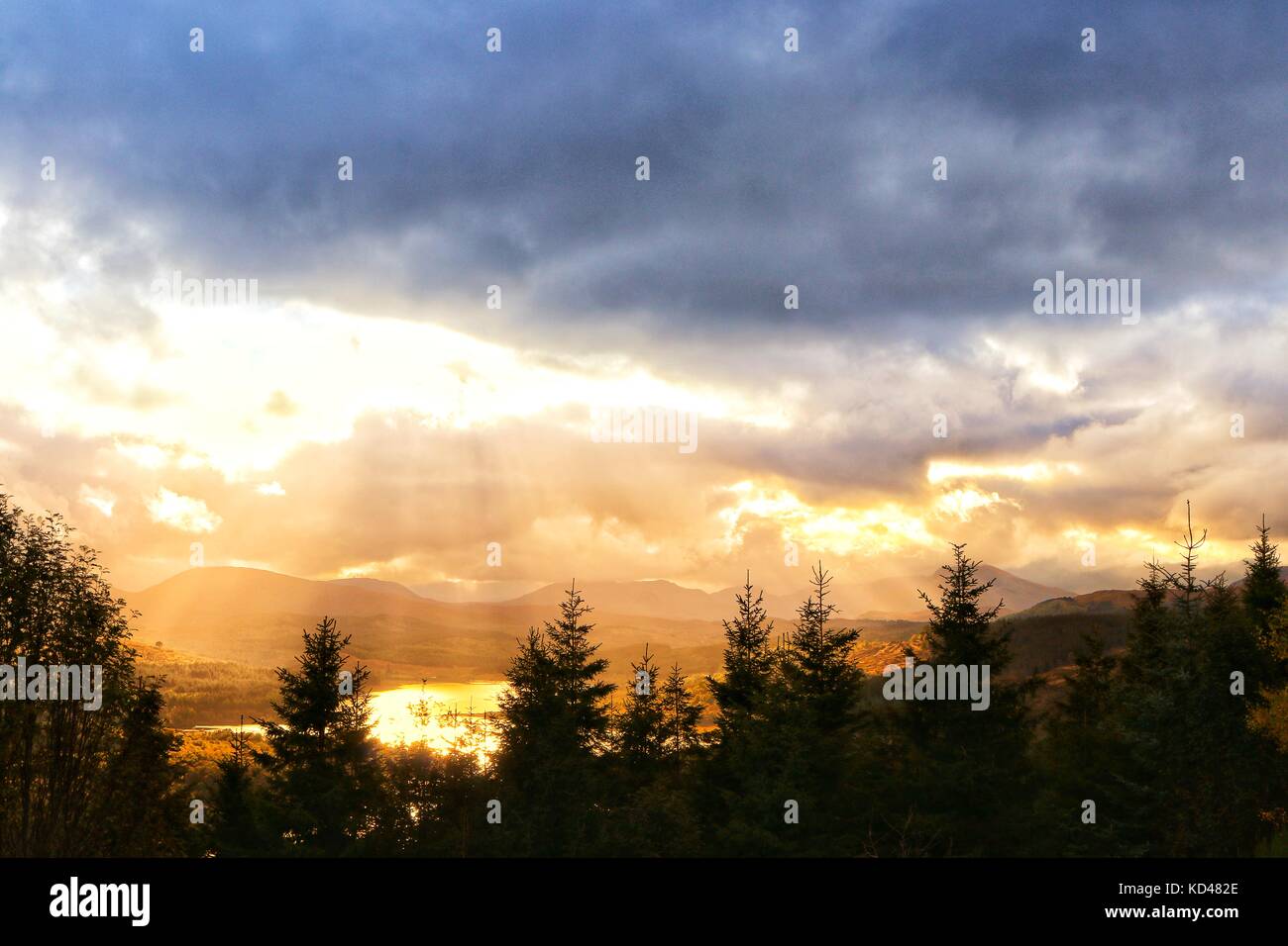 Sunrise over Loch Garry, Scotland Stock Photo - Alamy