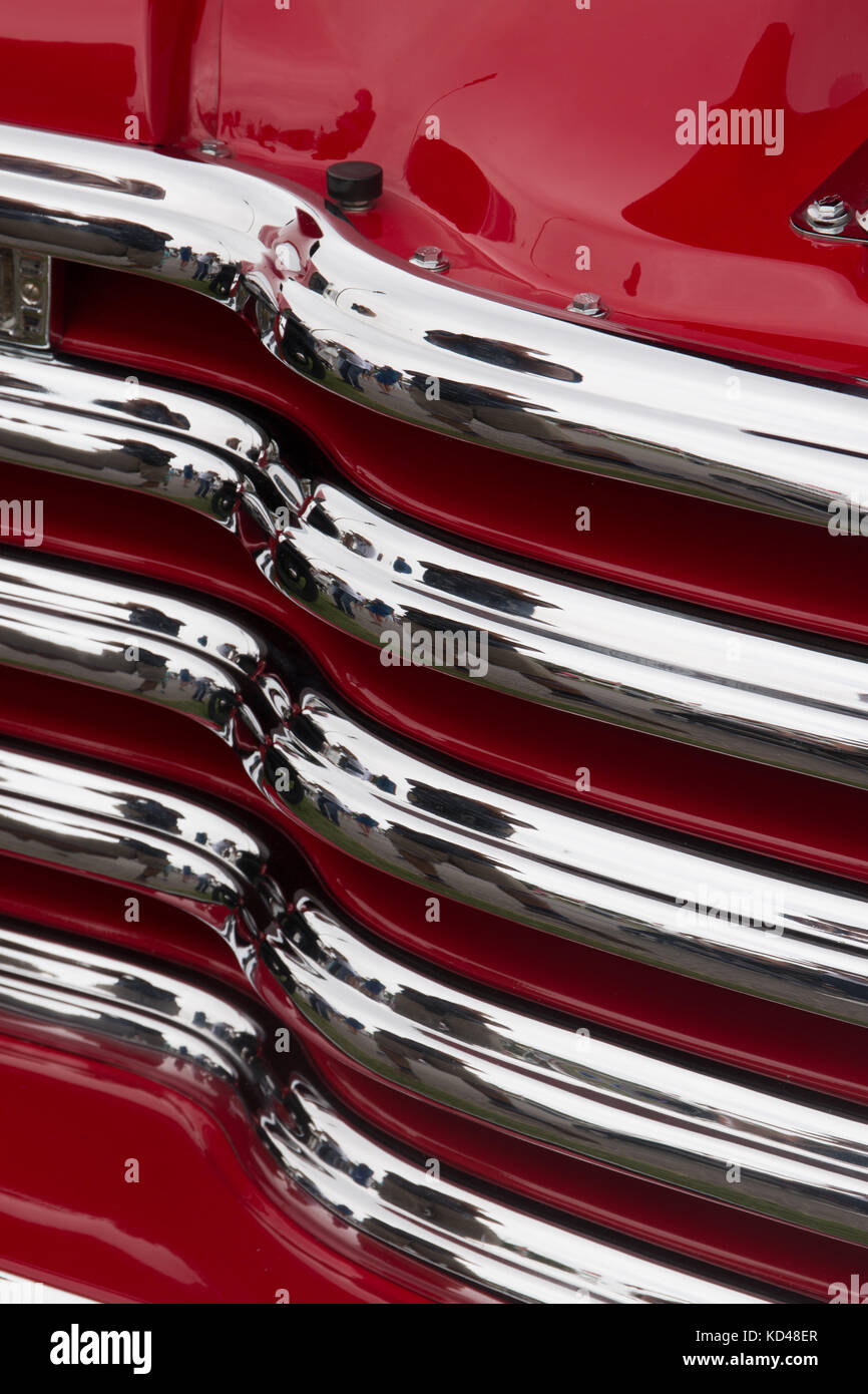 Close up view of a Classic Bumper Truck details Stock Photo - Alamy