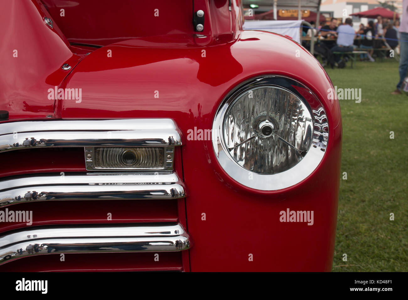 Close up view of a Classic Bumper Truck details Stock Photo - Alamy