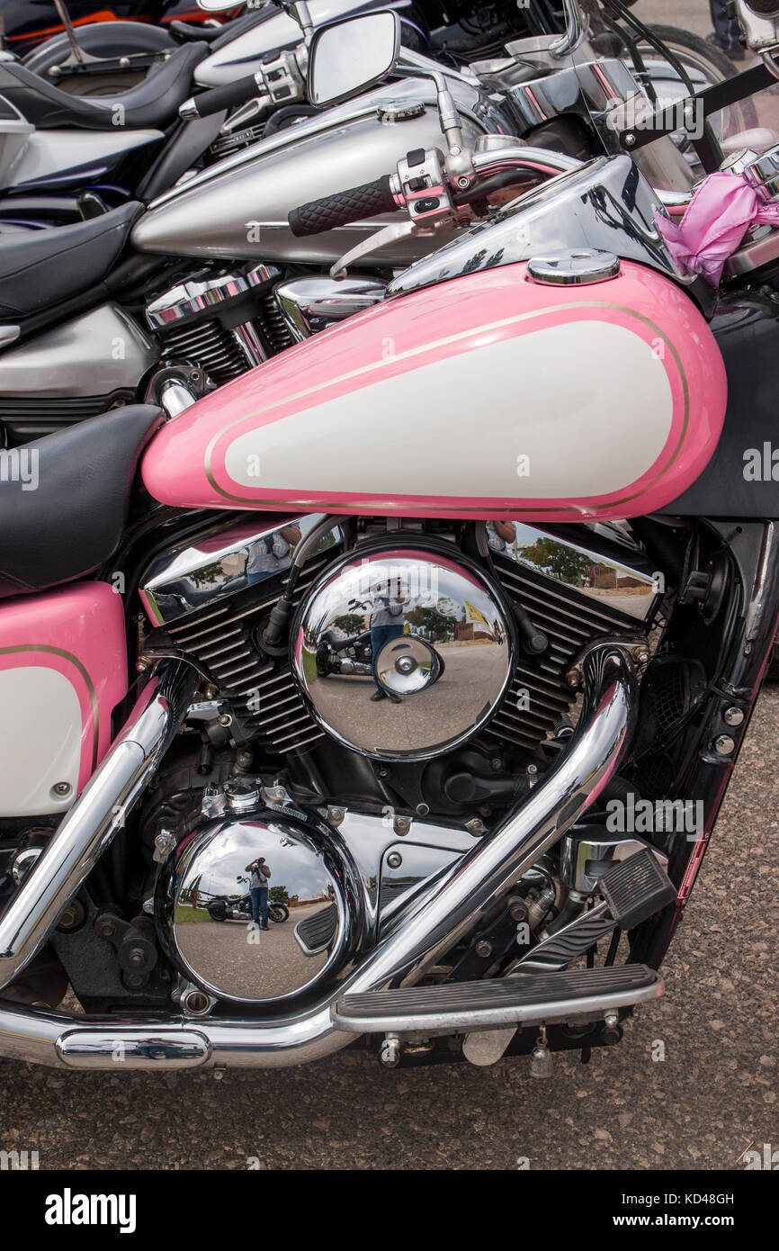 Close view detail of the shiny details of a classic motorcycle Stock ...